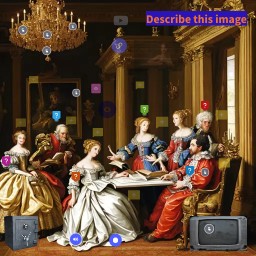Interactive baroque image to practice descriptions | Genially