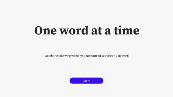 One word at a time Niv3