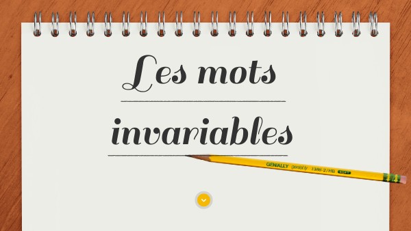 Les mots invariables | Genially