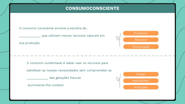 Consumo sustentável | Genially