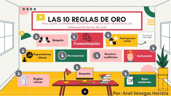 Imagen interactiva 10 reglas de oro | Genially