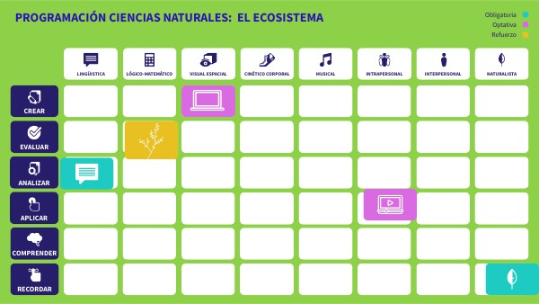 Matriz de programación | Genially