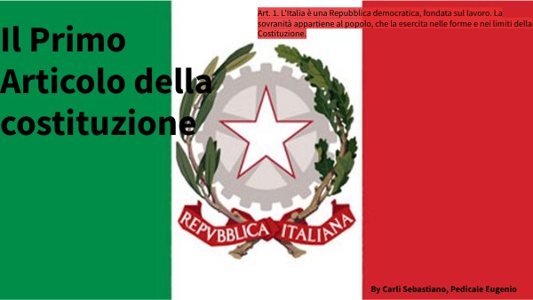 IL PRIMO DELLA COSTITUZIONE