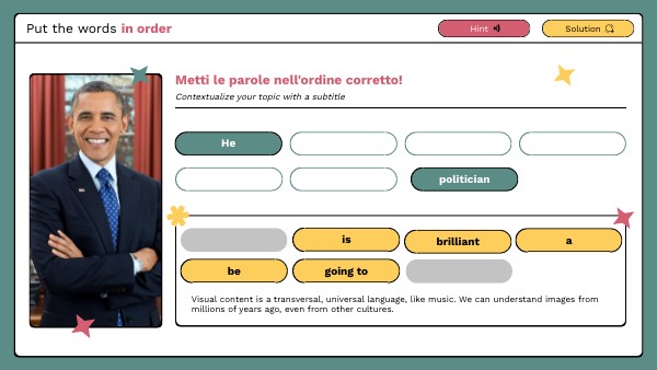 Put the words in order | Genially