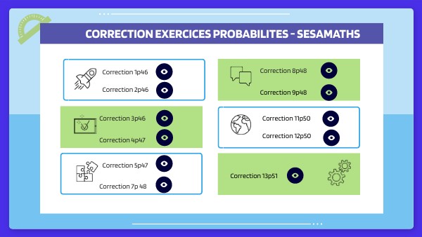 Correction exercices probabilités 3e
