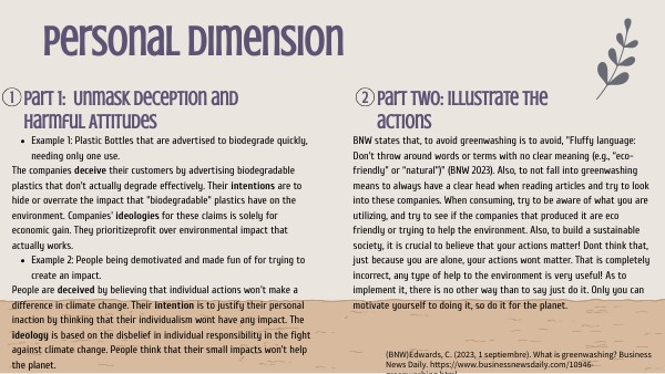 Evidence 2: Environmental awareness and action manual for dummies