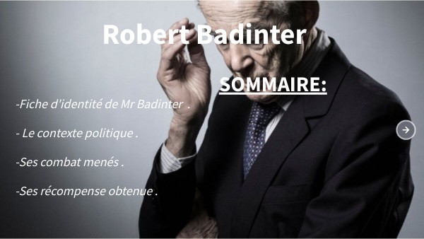 Présentation Robert Badinter | Genially