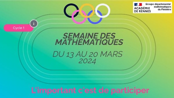 Lettre académique Maternelle - Semaine des maths 2024 Groupe maths 29 ...