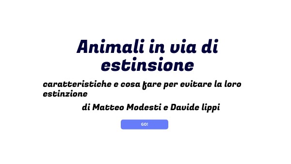 animali in via d'estinzione