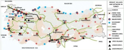 Turchia mappa trasporti
