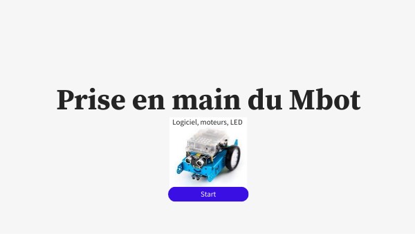 Prise en main du Mbot | Genially