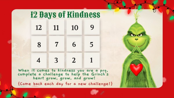Ellis 12 Days of Kindness | Genially