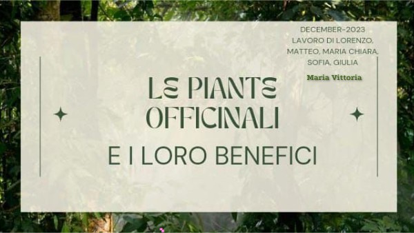 Le Piante officinali e i loro benefici | Genially