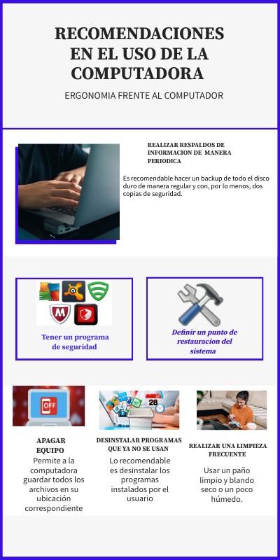 RECOMENDACIONES EN EL USO DE COMPUTADORAS