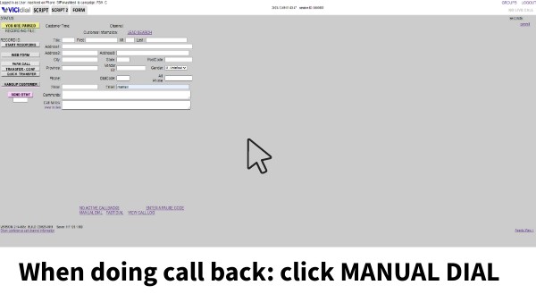 VICI Callback Process