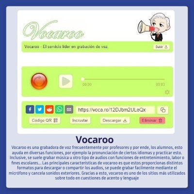 Vocaroo y funciones | Genially