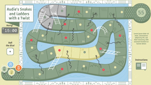 Audie's Snakes and Ladders with a Twist