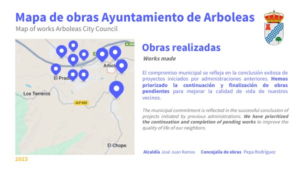 Obras realizadas por el Ayuntamiento de Arboleas 2023 | Genially
