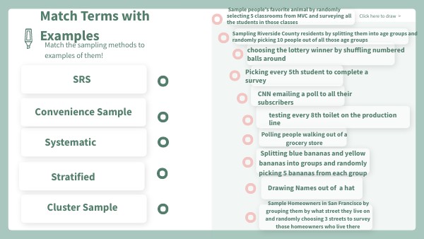 Sampling Method Match | Genially