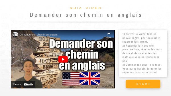 Quiz Demander son chemin en anglais | Genially