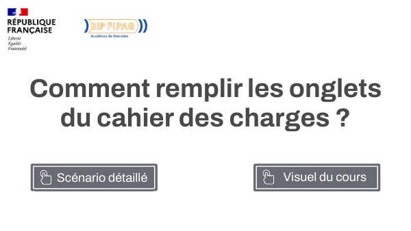 tutoriel cahier des charges