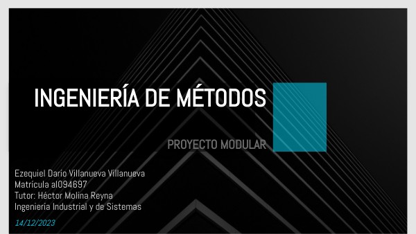 Ingeniería de Métodos. Proyecto Modular
