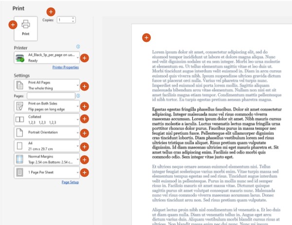 Printing settings | Genially