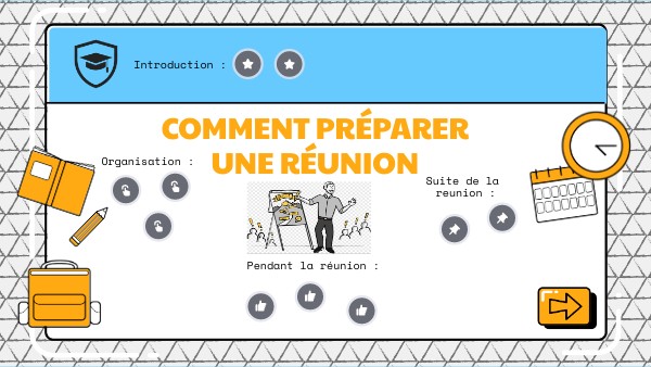 Présentation organisation de réunion | Genially