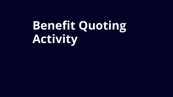 Benefit Quoting Activity