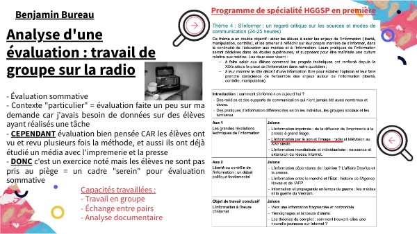 Benjamin Bureau - Analyse évaluation