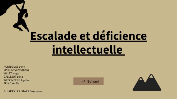 Escalade et déficience intellectuelle | Genially