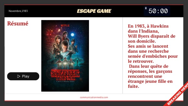 Escape game stranger things | Genially