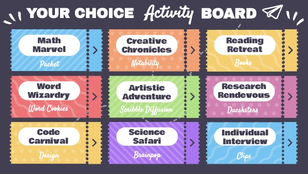 Activity Choice Board | Genially