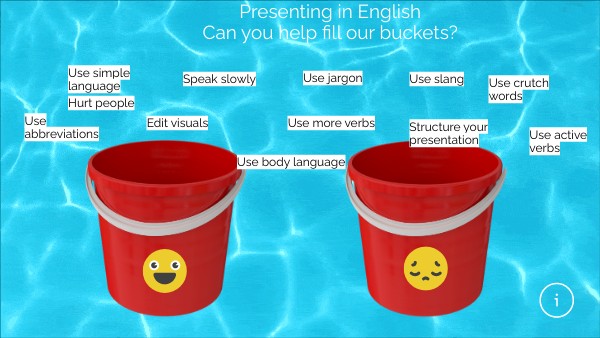 Buckets Oral Presentation Activity | Genially