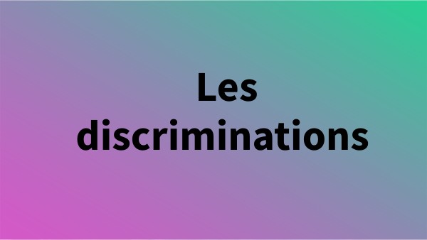 Les discriminations | Genially