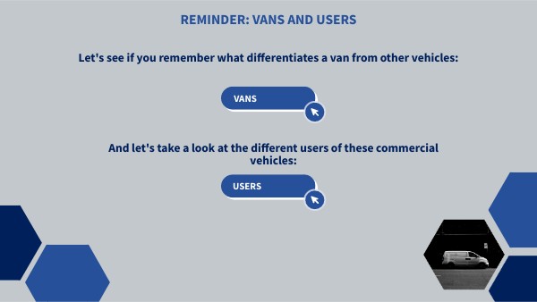 Reminder : vans and users