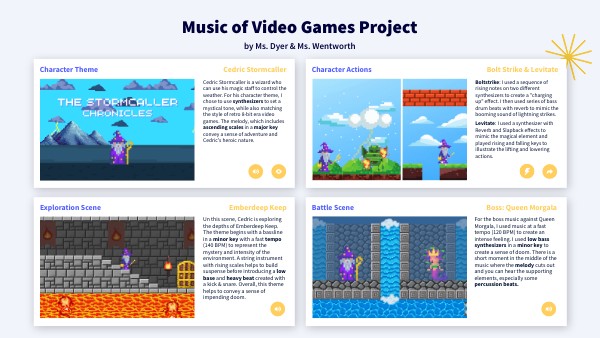 Music of Video Games Storyboard EXAMPLE & TEMPLATE | Genially
