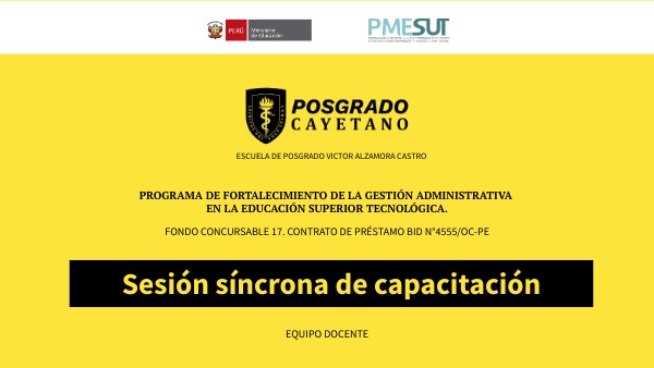 Postgrado Cayetano Sesión Sincrona | Genially
