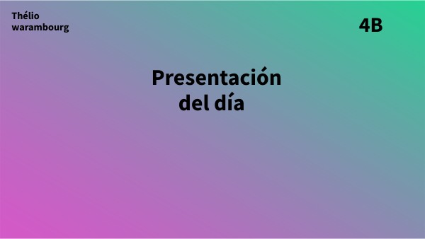 diapo espagnol : présentation de la journée | Genially