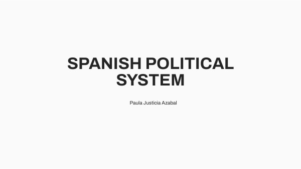 Spanish political system | Genially