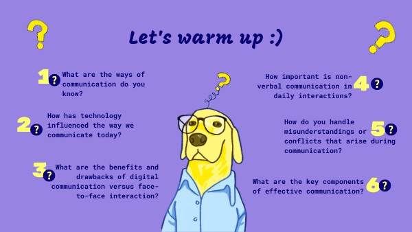 QUESTIONS LIST | Genially