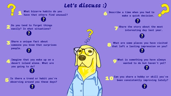 QUESTIONS LIST | Genially