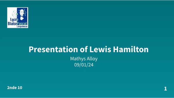 Présentation Lewis Hamilton