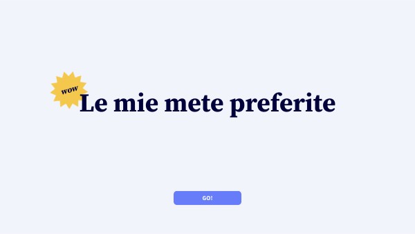 Le mie mete preferite | Genially