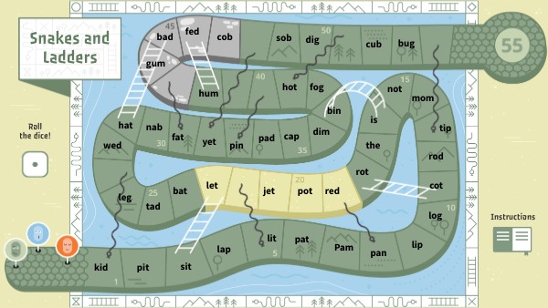 SNAKES AND LADDERS with CVC Words