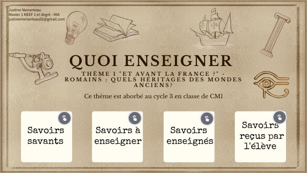 Quoi enseigner - Justine Menanteau | Genially