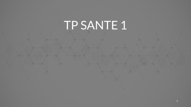 TP SANTE 1 DIAPO | Genially