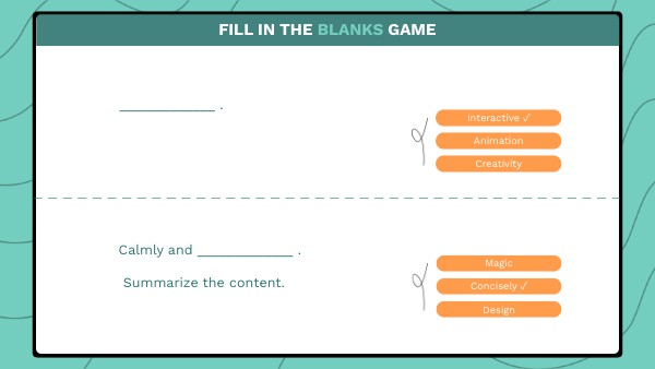 Fill in the blanks game | Genially