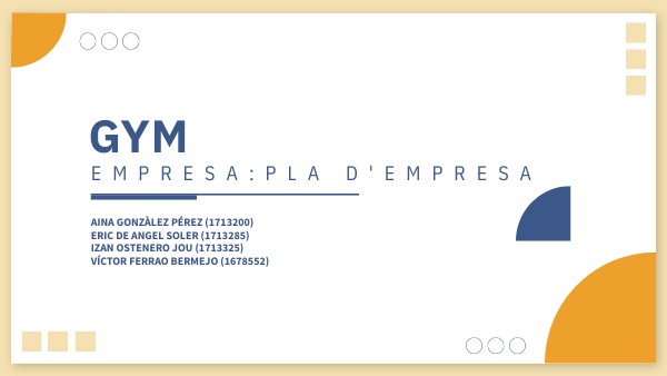 PLA D'EMPRESA (GYM) | Genially