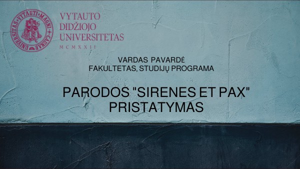 Interaktyvaus parodos pristatymo pavyzdys